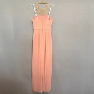 City Triangles | Dresses | City Triangles Pearl Halter Mesh Maxi Dress ...